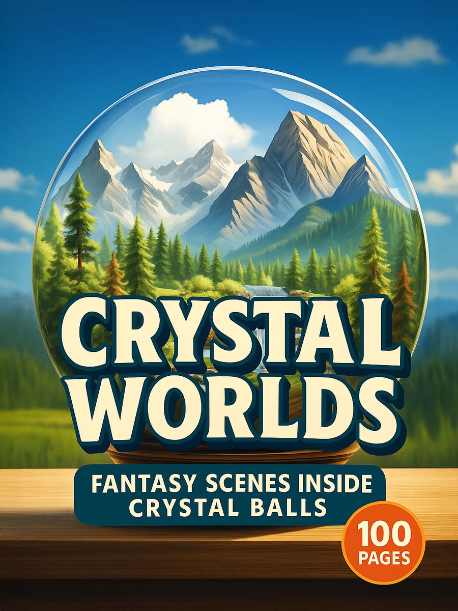 Crystal Worlds – 100 Fantasy Scenes Inside Crystal Balls - Printable ...